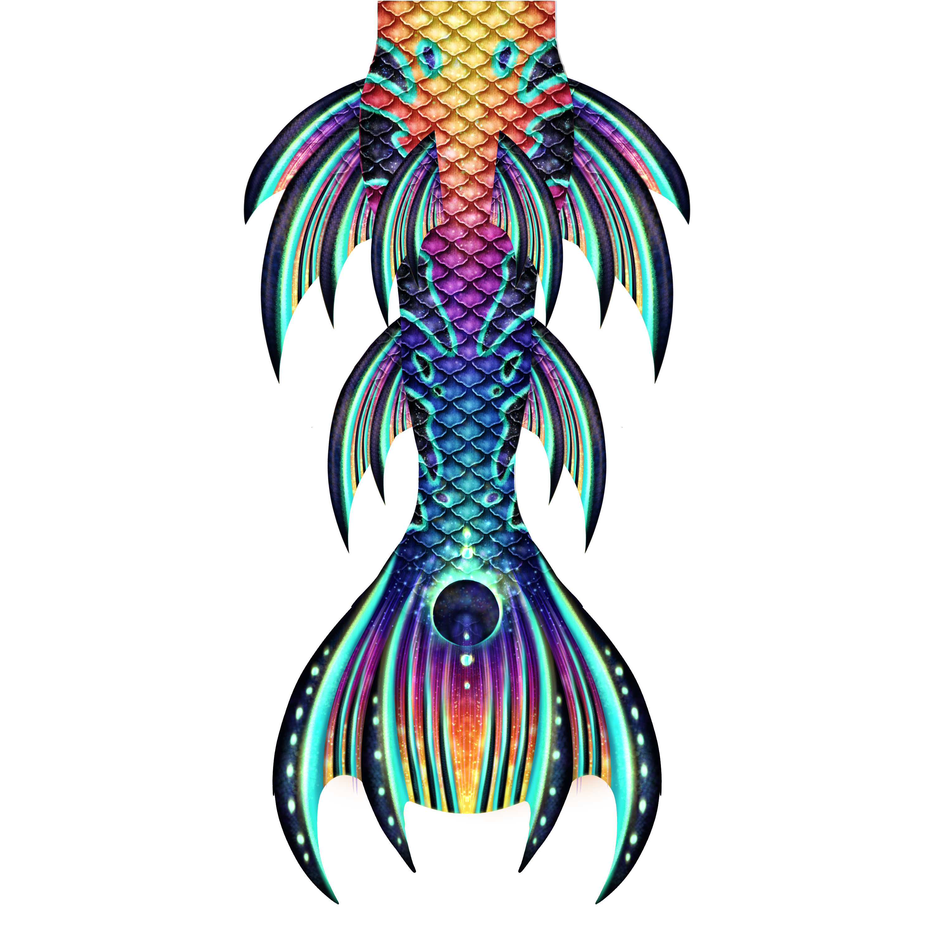 Tropical Eclipse DELUXE Mermaid Tail | Sparklegirl Costume and Design